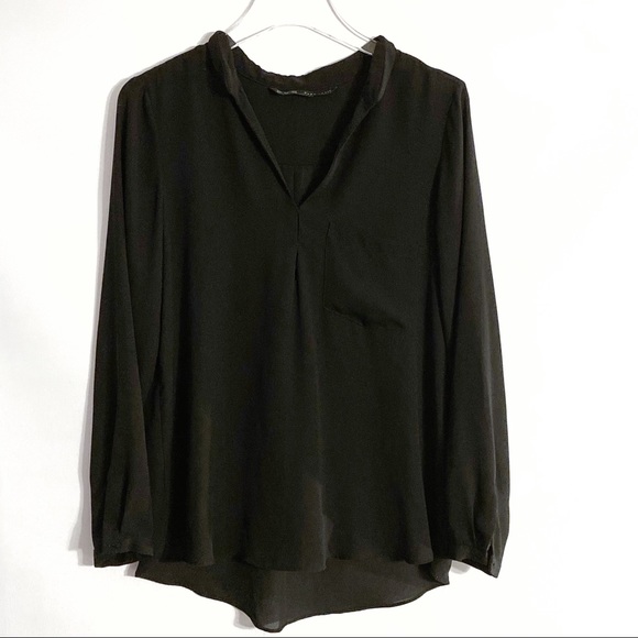 Zara | Tops | Zara Basic Black Long Sleeved Top | Poshmark
